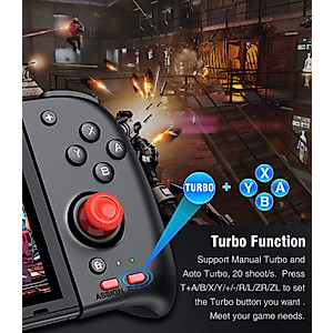 Kydlan Programmable Switch Controller Joycon for Nintendo Switch Joycon with Turbo, Motion Function, Replacement for Nintendo Switch Controller Joycon, Big Grip Switch Remote for Joycon