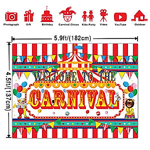 Circus Carnival Banner Backdrop,20 Carnival Balloons 11 Carnival Photo Booth Props For Circus Carnival Party Supplies Decorations