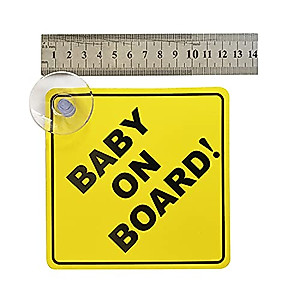 Baby on Board Sticker for Cars 2PCS , Baby On Board Warning Signs with Suction Cups , Durable and Strong Without Residue