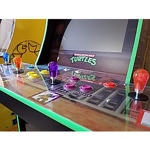 Set of 4 Transparent Joystick Bat Tops Translucent Clear Ball Top Handles for Arcade1up 4 Player Arcade Mod Blue/Orange/Purple/Red