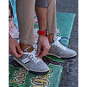 AX BOXING Mens Casual Shoes Comfortable PU Leather Fashion Sneakers Breathable Low-Top Walking Shoes(Grey, Size_10)