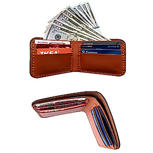 NICKSTON Brown Tooled Genuine Leather Wallet with Floral Motifs Unisex Men Women Crafted Carved Engraved Embossed Strong Stitched Compartments for ID Banknotes Cards Luxury Gift for Her Him