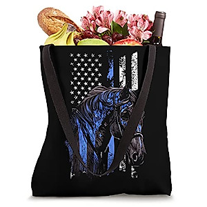 Thin Blue Line Mounted Patrol Patriotic Police Tote Bag
