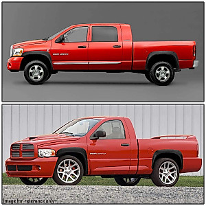 DNA Motoring WF-DRAM02-MBK 4Pcs/Set Pocket-Riveted Style Side Fender Wheel Flares Compatible with 02-09 Dodge Ram 1500 2500 3500