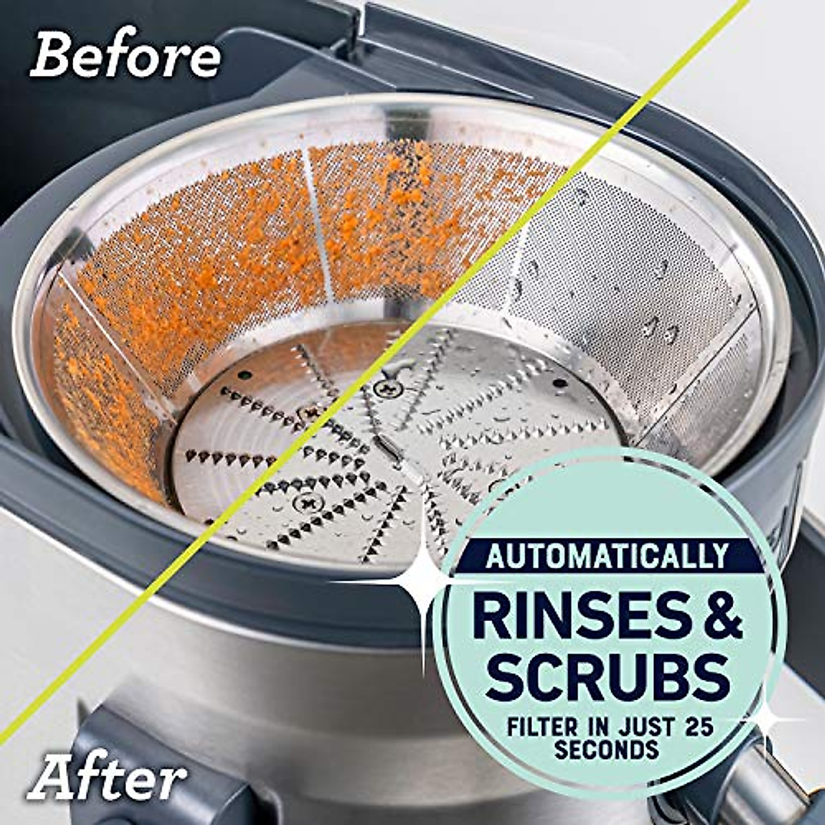 Oster Easy-to-Clean Professional Juicer, Stainless Steel Juice Extractor, Auto-Clean Technology, XL Capacity, Gray