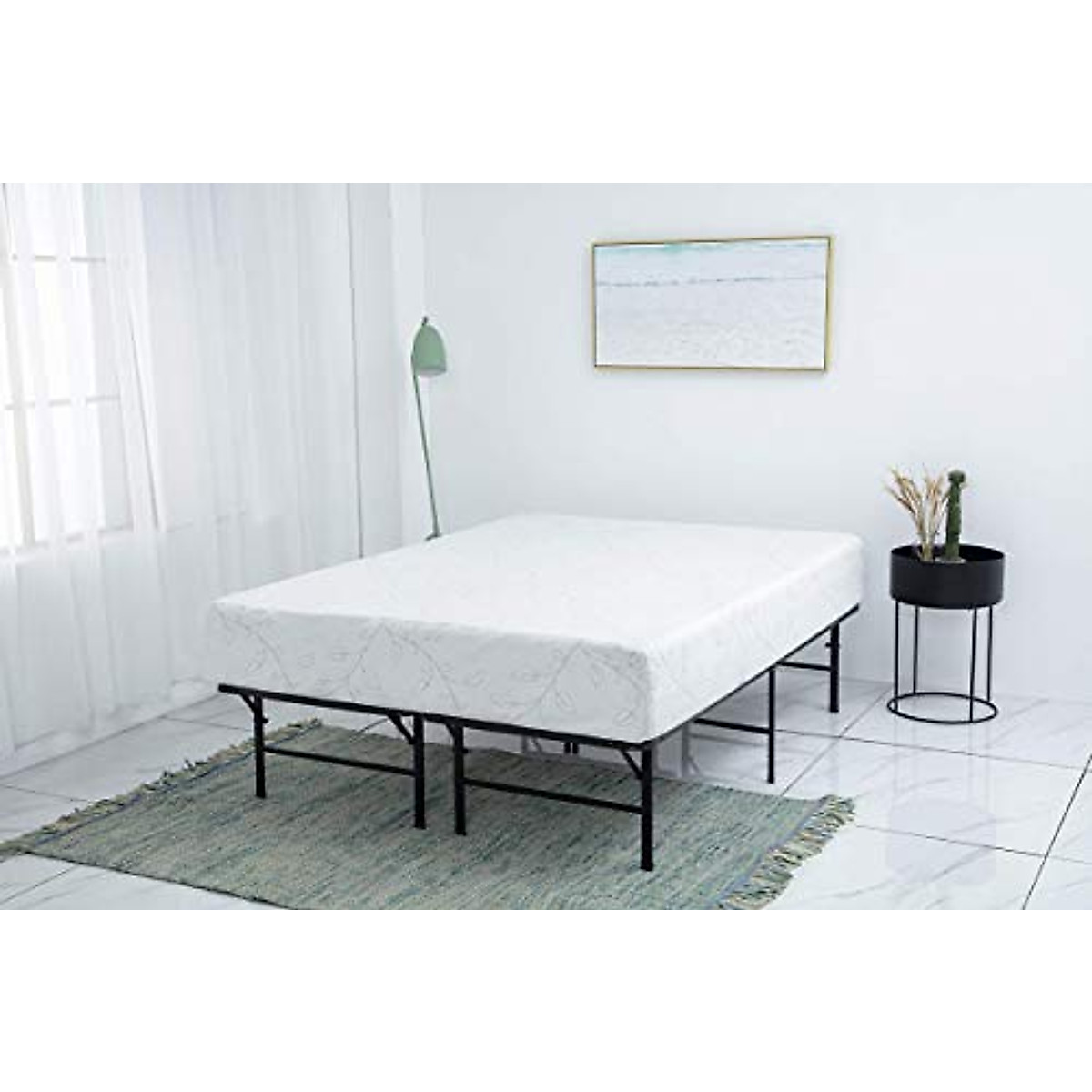 V&LX 14 Inch Tall High Easy-Assembly / No Tool Needed to Assemble / Bed Frame/ No Box Spring Needed (Modern,Cal King)