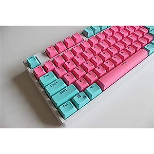 87/104 Keys Miami Doubleshot PBT Backlit Translucent Keycap Key caps ANSI/ISO Layout OEM Profile for 60%/87 TKL/104/108 Cherry MX Mechanical Gaming Keyboard (104 Keys)