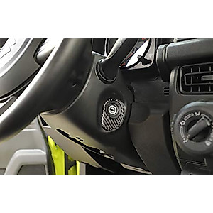 JUNLELI Ignition Switch Decorative Trim Stickers for Suzuki Jimny 2019 2020 2021 2022 2023 JB43 JB64 JB74 Car Interior Accessories Soft Carbon Fiber