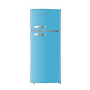 RCA RFR786-BLUE 2 Door Apartment Size Refrigerator with Freezer, 7.5 cu. ft, Retro Blue