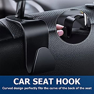 Moly Magnolia Car Seat Headrest Hook, 4PCS Multifunctional Auto Backseat Hangers, Vehicle Storage Organizer for Purse, Coat, Umbrella, Grocery, Bag, Handbag (Blue)