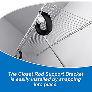 4Pack Hanging Rod Support，3/4Closet Shelf Rod Holder , J-Shaped Closet Brackets forHanging Clothes,Cabinets Storage 5629 (4pack White)