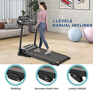 Merax Folding Electric Treadmill with Incline 2.5HP Energy Saving 12 Preset Programs Running Walking Jogging Machine for Home Office Indoor Cardio Exercise
