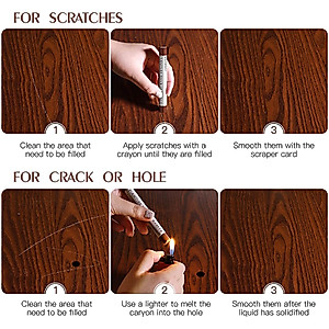 DEWEL Furniture Markers Touch Up, Upgrade Wood Furniture Repair Kit, Premium Wood Scratch Repair Markers and Wax Sticks for Wood Stains Scratches Hardwood Wooden Floor Tables, Set of 17