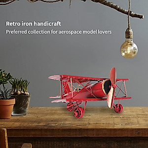 Retro Airplane Model, Red Metal Plane Model Aeroplane Model Toy, 21.1 X 18 X 7.7cm Highly Simulated Flying Toys, for Decoration, Gift
