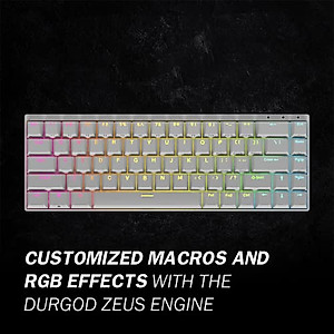 Durgod Hades 68 RGB Mechanical Gaming Keyboard - 65% Layout - Cherry Profile - Doubleshot PBT - USB Type C - Aluminium Chassis (Gateron Brown, White)