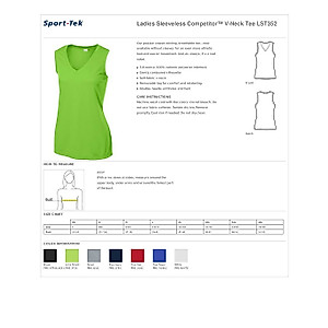SPORT-TEK Women's Sleeveless PosiCharge Competitor V Neck Tee L True Royal