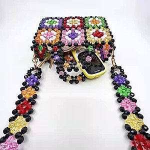 Bead Floral Designer Acrylic Crystal Clear Pearl Beaded Box Tote Bag Women Party Bucket Handbag Spring Summer MULTI S