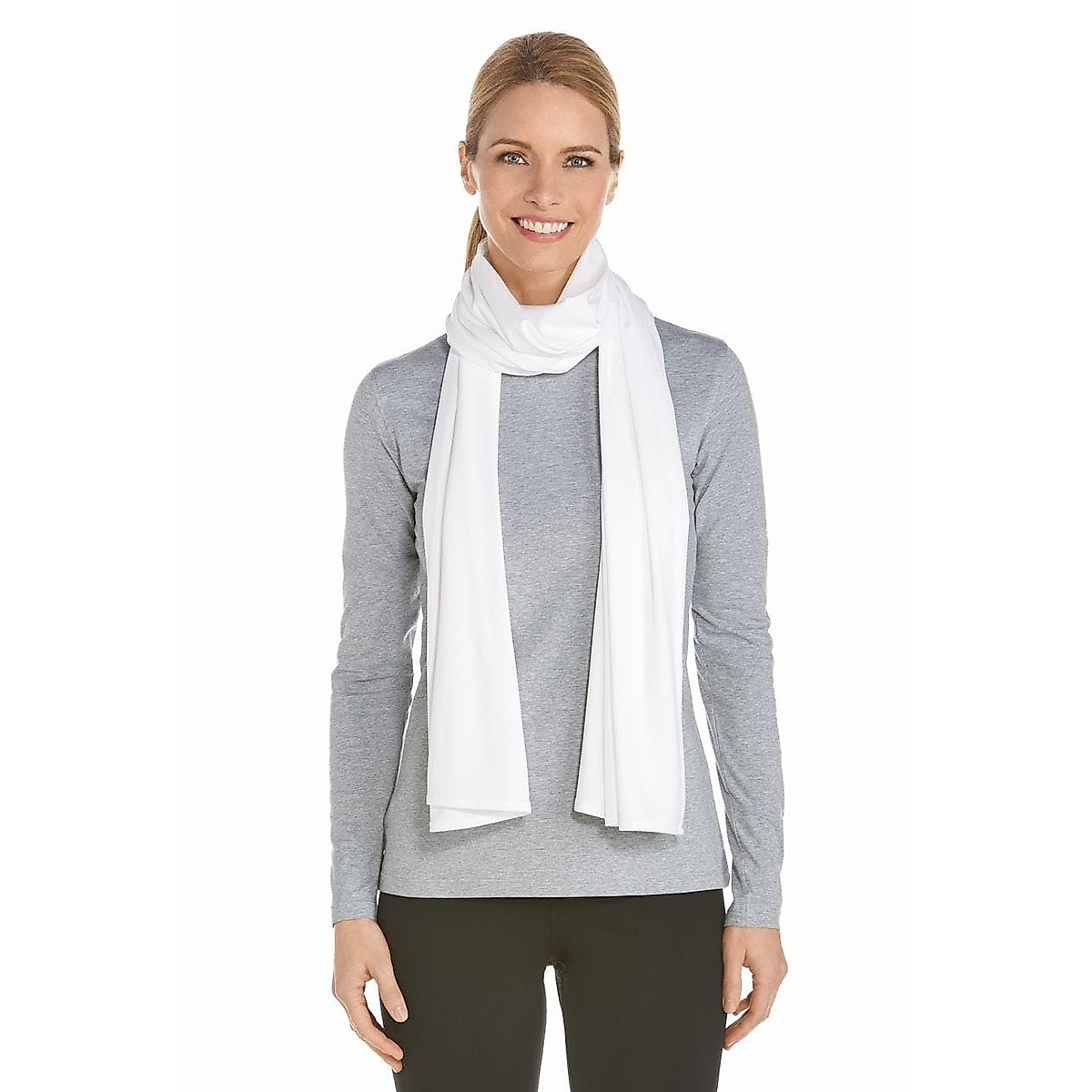 Coolibar UPF 50+ Women's Bhakti Sun Shawl - Sun Protective (One Size- White)