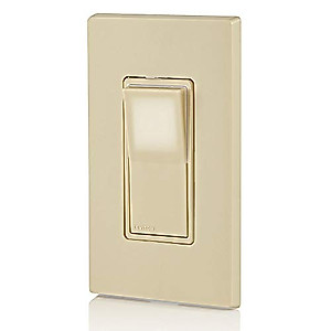 Leviton L5613-2I 15 Amp, 120/277 Volt, Decora LED Illuminated Rocker 3-Way AC Quiet Switch, Residential Grade, Grounding, Ivory