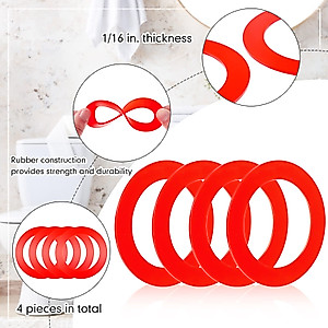 4 Pack Flush Valve Seal Gasket Replacement Compatible with Mansfield 210 and 211, Toilet Flush Valve Replacement Kit Red RV Toilet Seal Compatible with Mansfield 210 and 211
