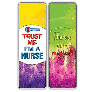 I am a Nurse Bookmarks (60-Pack) – Daily Inspirational Card Set – Interesting Book Page Clippers – Great Gifts for Nurses and Aspiring Nurses