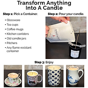 Phoenix Wick Candle Pack – Transform Anything Into A Candle – Candle Making Kit with Wick + 7oz Wax (Teakwood Scent)