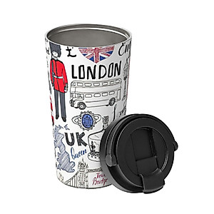 WANGXUEE I Love London Print 500ml Stainless Steel Travel Tumbler Double Wall Vacuum Insulated Coffee Mug