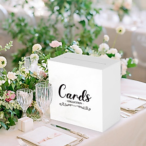 Lemicin White Acrylic Wedding Card Box, Large DIY Card Box Blank No Print for Wedding Reception, Graduation Party, Bridal Shower, Keepsake Party Favor, Cosmetic Home Decor (10 x10 x 5.5 Inch)