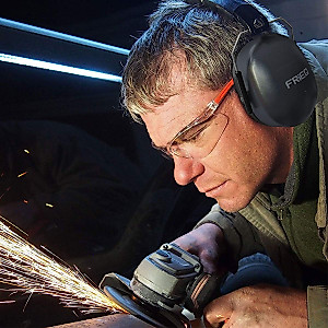 FRIEQ Noise Reduction Ear Muffs 37 dB Shooters Hearing Protection Headphones with LRPu Foam for Shooting, Music & Yard Work 2 Pack (Space Grey)