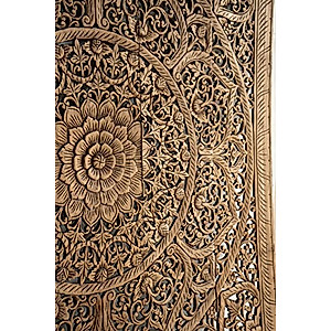 Queen Wood Carved Mandala Headbaord