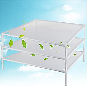 Hoghaki Sweater Drying Rack,Sweater Drying Rack with Fold-Flat Legs,Table Top Drying Rack,Tiled Clothes Dryer Net,Single Layer,Can Be Overlayed,Portable Dry Rack for Indoor Or Outdoor (White-1Pack)