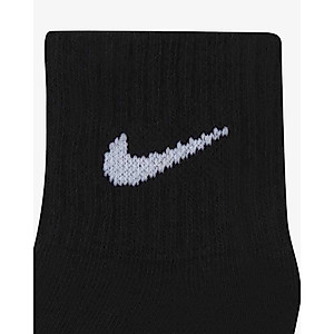 NIKE Children's Apparel Baby Ankle Gripper Socks (3 Pairs), Black/White/Grey, 6/12M