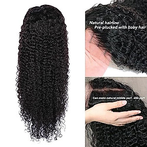 Ijowa 13x4 Deep Wave Lace Front Wigs Human Hair 180% Density HD Wet and Wavy Human Hair Lace Front Wigs Pre Plucked with Baby hair Lace Front Wig Human Hair for Women Natural Color 24inch