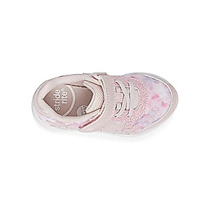 Stride Rite Kids SR Lighted Glimmer Light-Up Sneaker, Blush, 7.5 Wide US Unisex Toddler