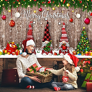 Christmas Backdrop Merry Christmas Party Decoration Christmas Photo Banner Signs Xmas Photography Background Photo Props for Winter New Year Xmas Eve Family Party Decoration Supplies (Gnome)