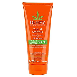 Hempz Daily SPF Yuzu & Starfruit Touch of Summer Moisturizing Gradual Self-Tanning Creme with SPF 30 Fair Skin Tones