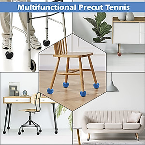 4PCS - Walker Glide Balls,Precut Walker Tennis Balls for Furniture Legs and Floor Protection,Walkers Legs Universal Precut Glide Balls,Heavy Duty Long Lasting Felt Pad Glide Coverings,Fit Most Walkers