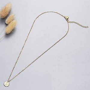 Befettly Constellation Necklace Pendant 14K Gold-Plated Hammered Round Disc Engraved Zodiac Sign Pendant 17.5’’ Adjustable Dainty Necklace NK-Taurus