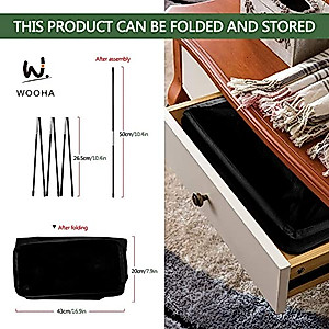 Wooha Rolling Slim Laundry Baskets with Handle,Collapsible Laundry Sorter and Organizer,Laundry Hamper on Wheels, Tall Thin Storage Basket Home Corner Bin, Black…