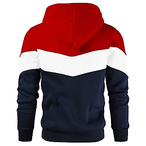 Gesean Mens Hoodies Pullover Long Sleeve Casual Hoodie for Men Hooded Sweatshirt Red Medium