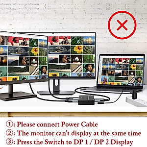 Displayport Splitter Knaive DP 1.4 DisplayPort 8K Converter Switcher Adapter Bidirectional Splitter DP for PC/Monitor Support Support 8k@30Hz /5K@60Hz/ 4K@120Hz (Medium)