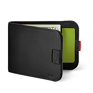 Distil Union Wally 5.0 with MagLock | Leather Bifold Wallet with Money Clip & MagLock | Slim, Minimalist Billfold (Black, Version 5.0 with RFID)