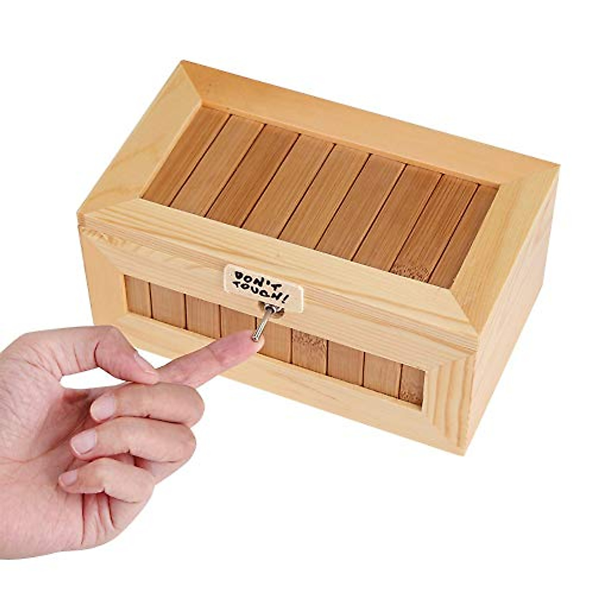VBESTLIFE Do not Touch Useless Box, Wooden Desk Decoration Box, USB Electronic Box Toy, Surprises Most Leave Me Alone Machine, Stress Relief Toy Gift