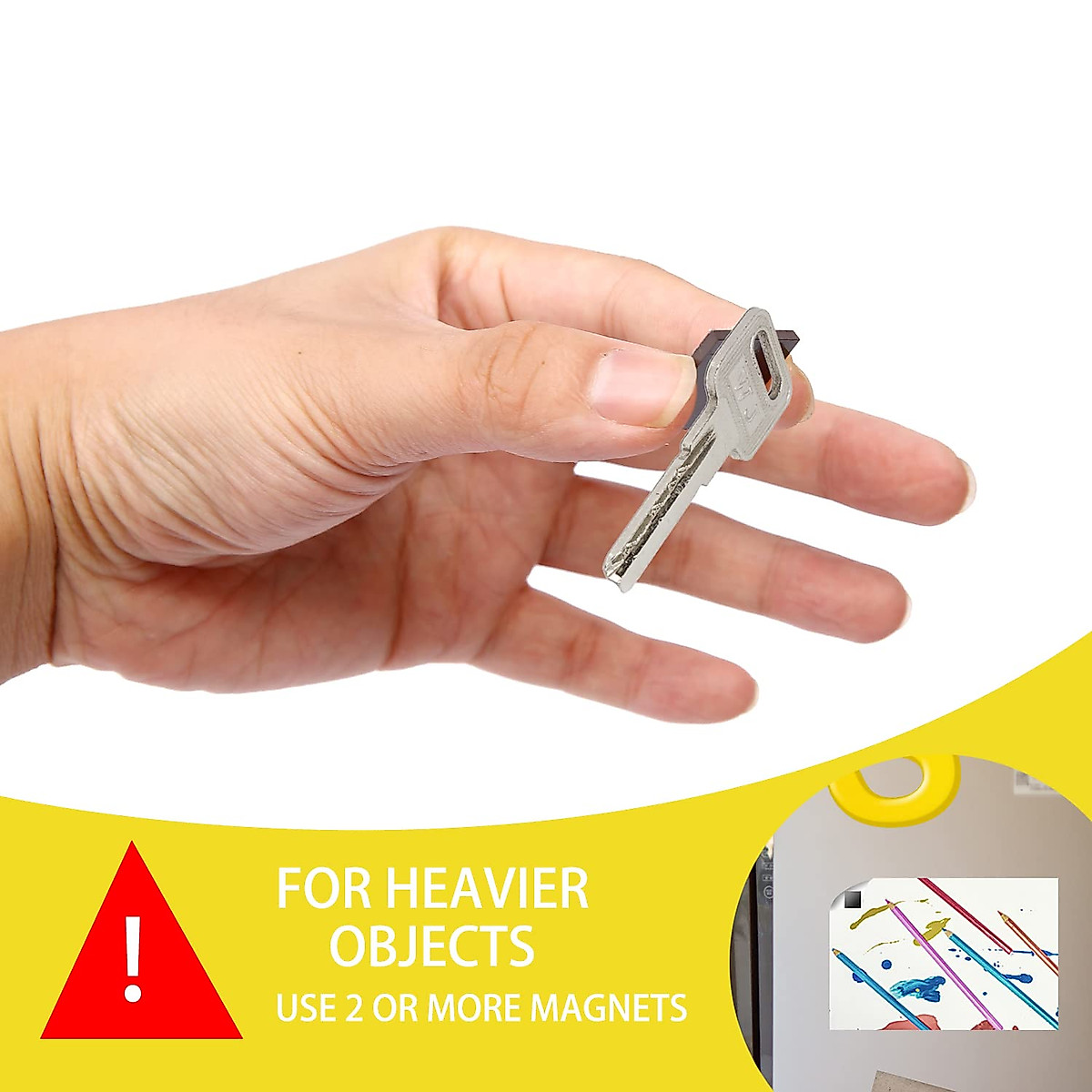 110Pcs Self Adhesive Magnets Squares Flexible Sticky Magnetic Strips Tapes Peel and Sticky Magnet Squares for DIY Crafts, School Art Projects, 4/5" x 4/5" x 0.08"