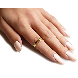 CloseoutWarehouse Yellow Gold-Tone Plated Sterling Silver Eternal Flame Filigree Ring Size 10