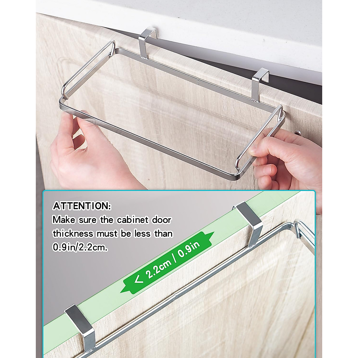 YQh Trash Bag Holder,Trash Bag Holder Rack Kitchen Trash Can Small Trash Container for Kitchen Cabinet Door and Cabinet Under Sink Bag Holder (1)