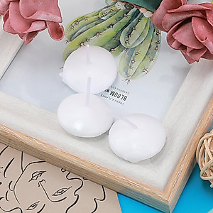 50 Pieces 1.5 Inch Valentine's Day Floating Candles, Unscented Floating Candles for Centerpieces Dripless Wax Discs for Wedding, Valentine's Party, Pool Party, Spa & Bathtub(White)