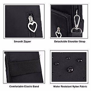 Women Small Crossbody Bag Cell Phone Purse Wallet Wristband Armband for iPhone 14, 14 Pro 13 12 Pro, iPhone XR 11 Pro Max, Samsung Galaxy S23 S22 Plus S21 FE S10 S20 Z Fold4 Flip4, Pixel 7 6a, Black-S