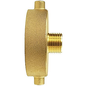 NOVINO Fire Hydrant Hose Adapter 2-1/2" NST/NH Female x 3/4" GHT Male, Brass Fire Hydrant Adapter Fire Equipment Hydrant to Garden Hose Adapter