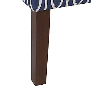 HomePop Velvet Swoop Arm Living-Room-Chairs, Blue Trellis